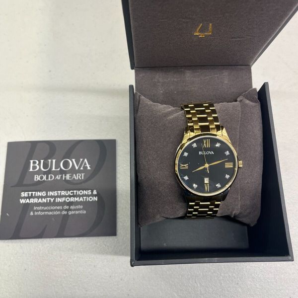 Bulova Men's Black Dial 97D108 Classic Quartz Watch 40mm - USED ...