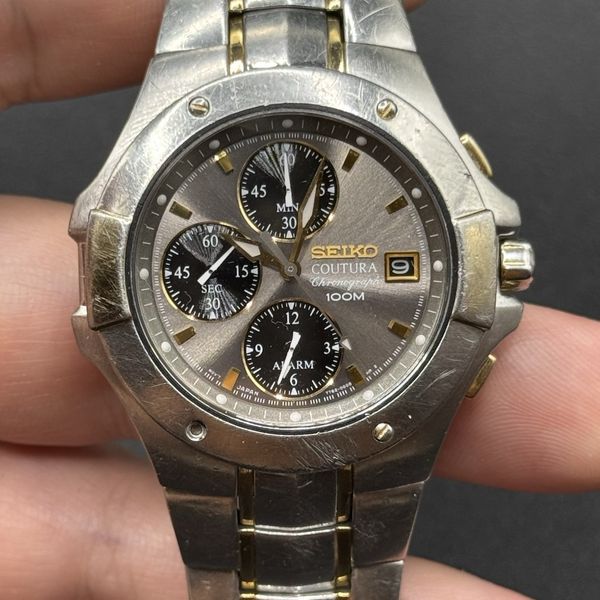 Seiko Coutura Chronograph Alarm Watch 7T62-0FA0 Running | WatchCharts Marketplace