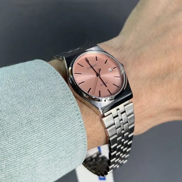 Casio MTP-B145D-4A Pink Dial Analog Minimalist Design Small Size ...
