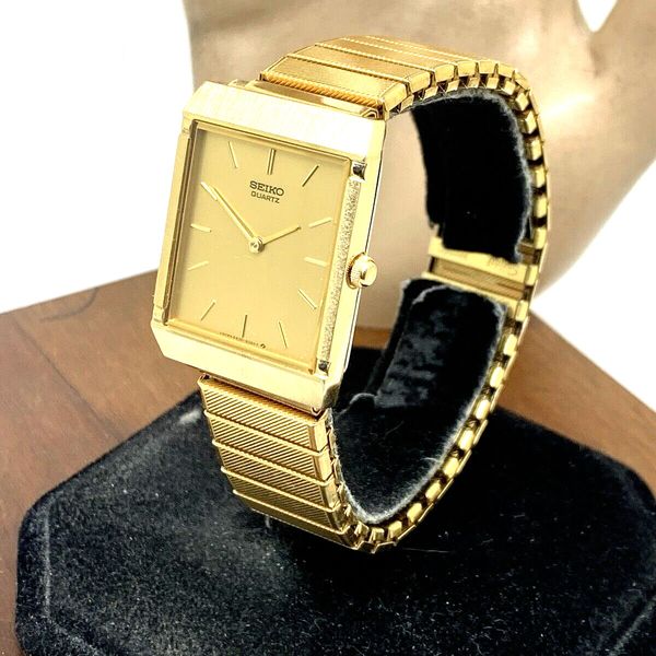 Seiko Men's Watch 6530-5850 Vintage Quartz Gold Dial Tank Stainless ...