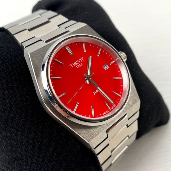 Tissot PRX Quartz Watch 40MM Red Dial Men's Watch T137.410.11.421.00 ...