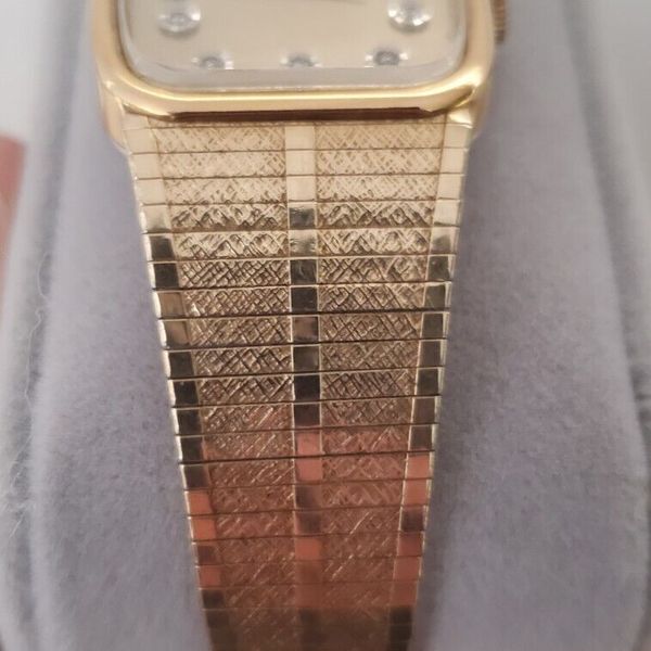 LONGINES 12 Diamond Watch, 10K RGP Rare Oval 1960s, Original Bracelet ...