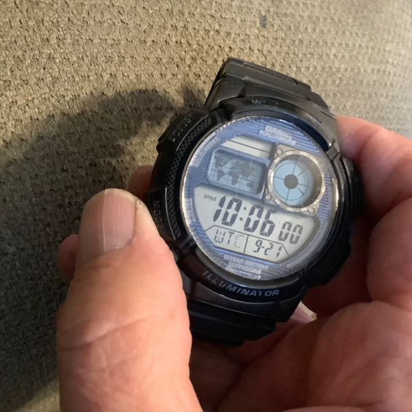 Casio World Time Watch Men 43mm Digital Black Tone Alarm Chrono AE ...
