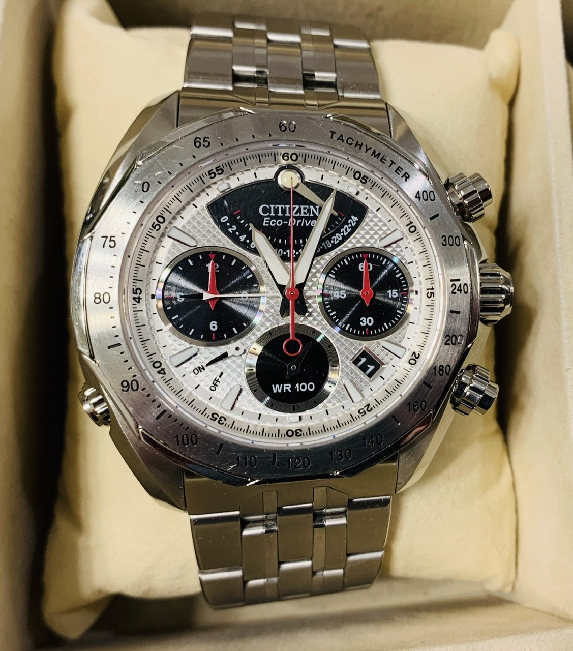 FS Citizen Signature AV1000-57A panda retrograde chrono watch | WatchCharts