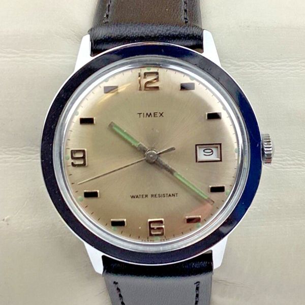Vintage 1971 Menâ s Timex Marlin 35MM Winding Date Lume Watch Serviced ...
