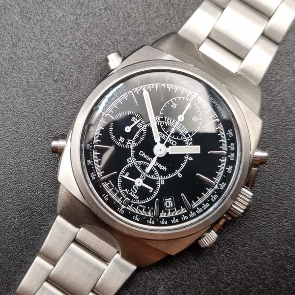 Seiko SUS Chronograph Black April 2001 7T32-9000 JDM Quartz Rare ...
