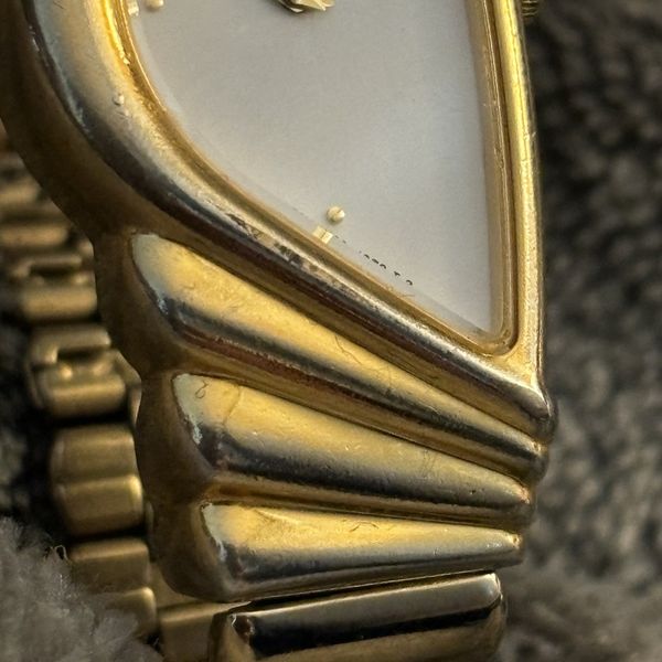 VTG Seiko Half Moon Watch Women White Dial Gold Tone Asymmetric 1N00 ...