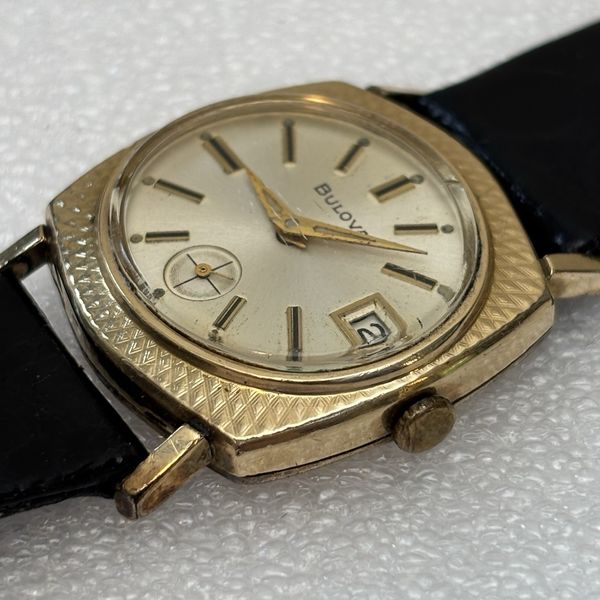 Rare Vintage Bulova Date King Mechanical Men's Watch Gold Tone 1967 Neo ...