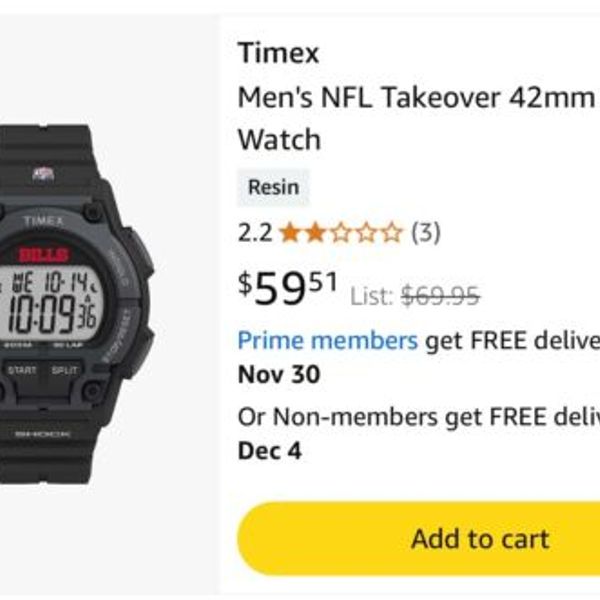 Timex Men's NFL Takeover 42mm Digital Watch Command | WatchCharts ...