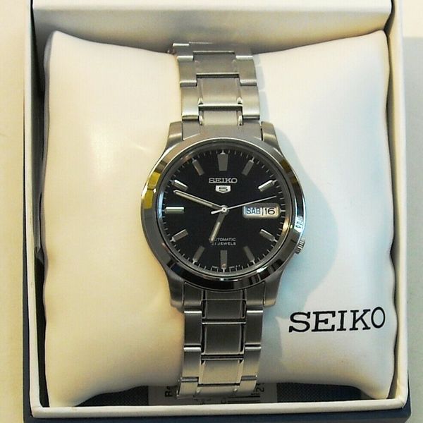 Seiko 5 Men's SNK793 Automatic Stainless Steel Watch with Blue Dial ...