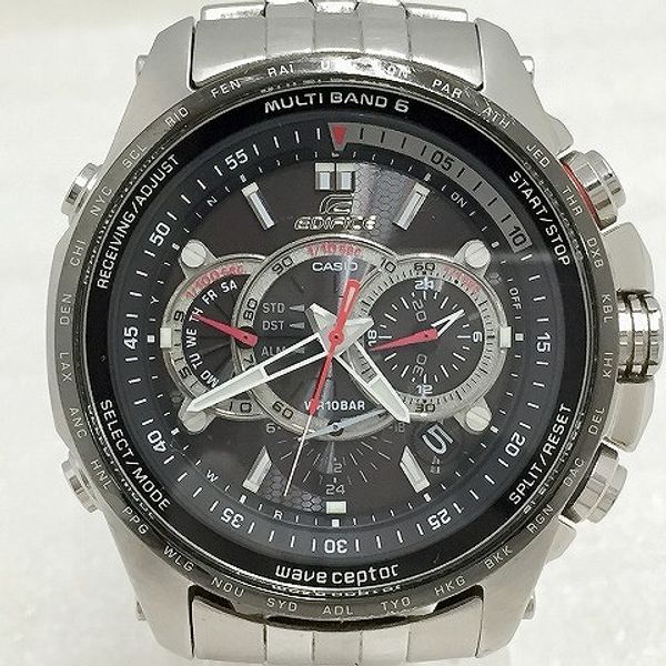 Casio CASIO EDIFICE radio wave solar chronograph men's watch silver ...