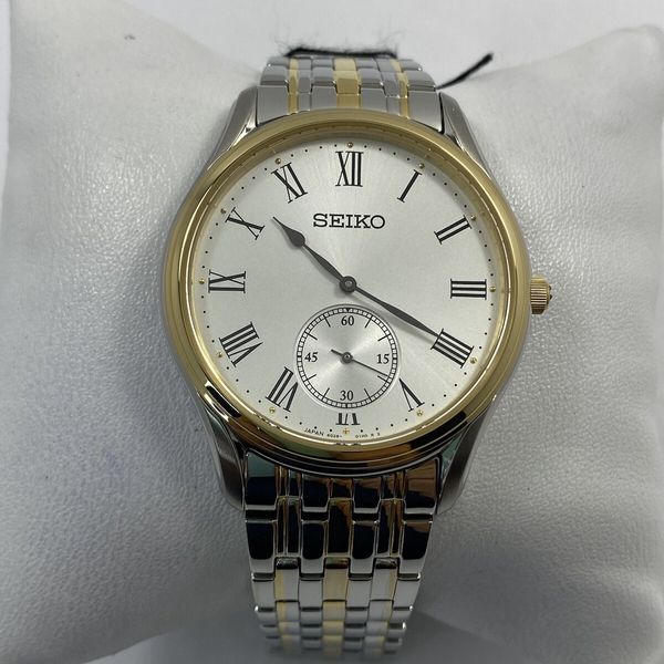 Seiko Essentials Quartz Silver Dial Two Tone Stainless Steel Men's ...