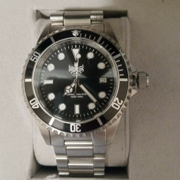 Phoibos PX002C Men Diver Watch Swiss Quartz Black(new Battery ...