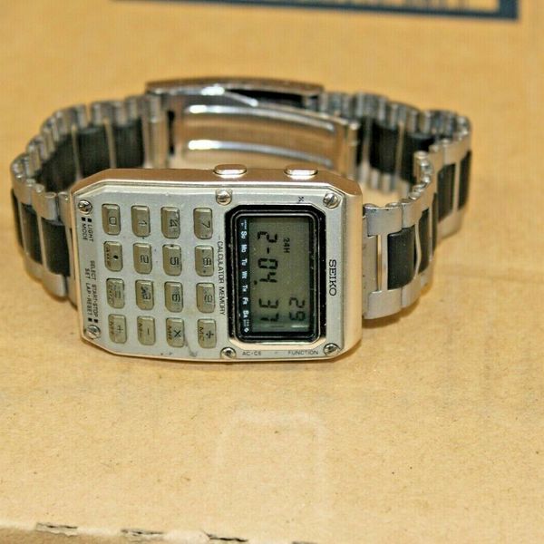 VINTAGE 1983 SEIKO C515-5009 CALCULATOR MEMORY ALARM WATCH ...