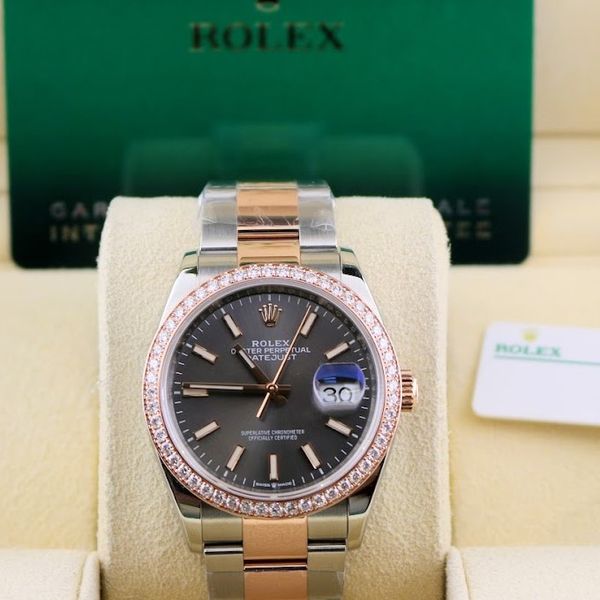 2021 Rolex Datejust 126281RBR Rhodium Dial + Diamond Bezel With Papers ...