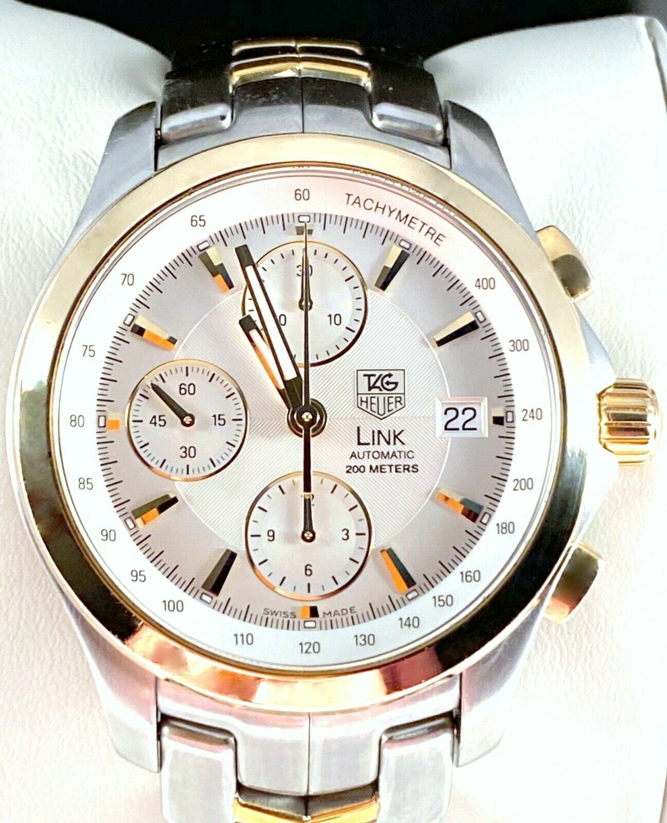 TAG Heuer Link Calibre 16 Chronorgraph Mens Watch Gold and SS Model ...