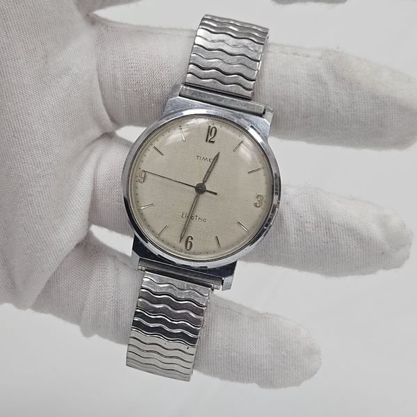 Vintage Rare Menâ s Timex Electric West Germany Silver Tone Back Set ...