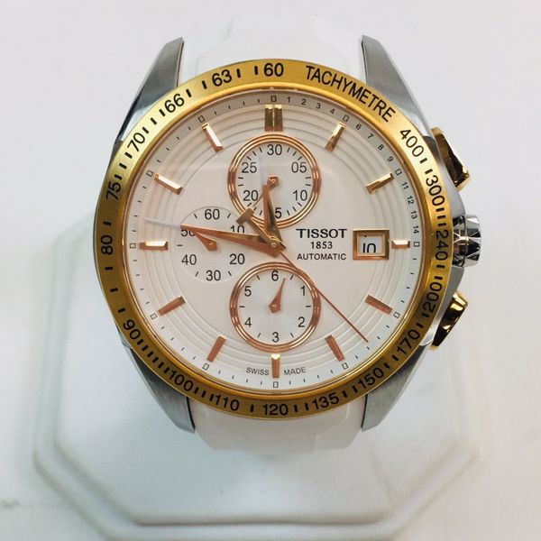 Tissot Veloci-T - White & Gold - Tachymeter - Automatic Movement - Runs ...