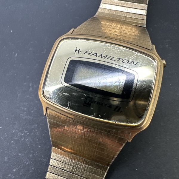 Vintage Hamilton Quartz TL Digital Watch For Parts or REPAIR 35MM ...
