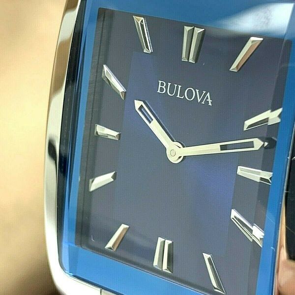 Bulova Men's Watch 96A169 Blue Dial Silver Stainless Steel Quartz ...