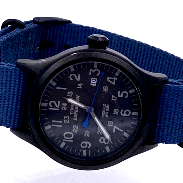Timex Men's TW4B04800 Expedition Scout 40 Blue Nylon Slip-Thru Strap ...
