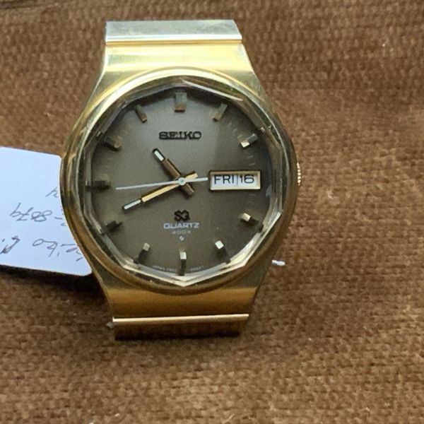 Vintage 1976 Seiko 4004 Quartz Bronze Dial Men's Watch Day Date decagon ...
