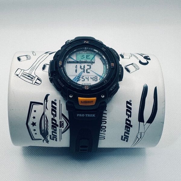 Mens Black Casio Protrek PRG-40 Digital Watch Triple Sensor | WatchCharts Marketplace
