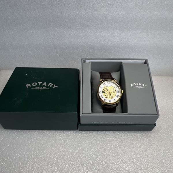 Rotary Mens Automatic Brown Leather Strap Watch. GS03096/21 ...
