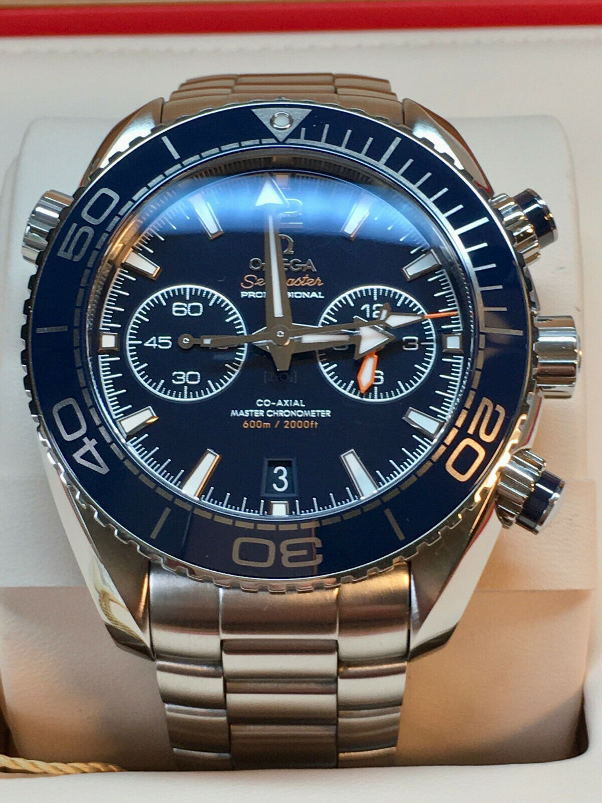 2019 "Blue Dial" Omega Planet Ocean 45.5mm Ceramic Bezel Co-Axial ...