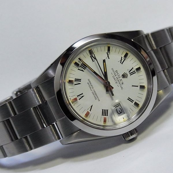 FS Rolex 15000 Oyster Date Patina Hour Lume Dot Rome No White Dial ...