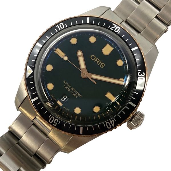 Oris ORIS divers 65 01 733 7707 4357-07 8 20 18 green men's watch [used ...