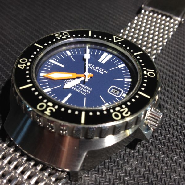 Beautiful Helson Sharkmaster 1000m, Blue Dial 1000 meter rated dive ...