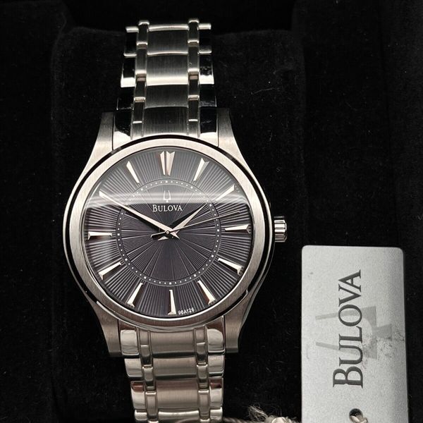 NEW BULOVA C876972 QUARTZ MEN'S WATCH STAINLESS STEEL BAND CURVE DESIGN ...