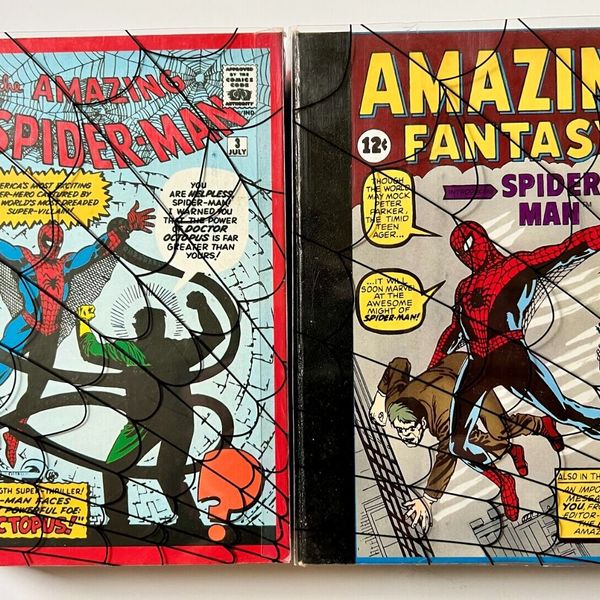 1994 FOSSIL SPIDER-MAN WATCHES Limited Edition EDITION 1 & 2! COMPLETE ...