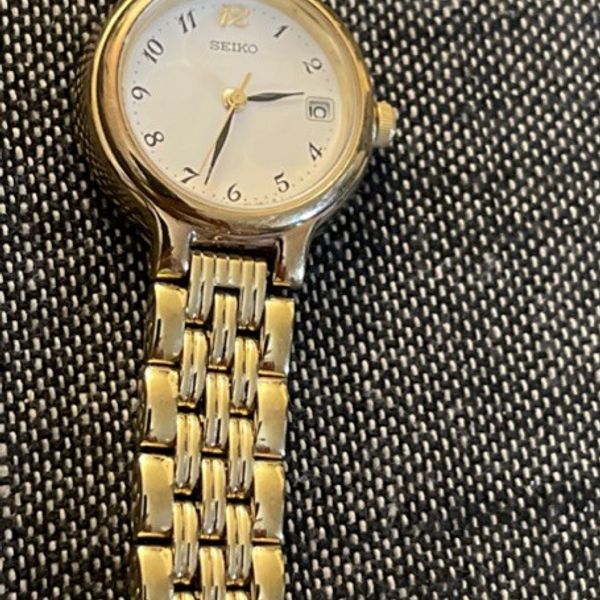 Seiko Small 6 In Ladies Gold Toned Quartz Watch Date | WatchCharts ...