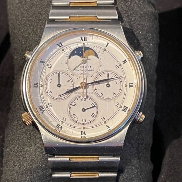 Wristwatch Seiko Sports 100 with Moon Phases + Calendar, Chronograph ...