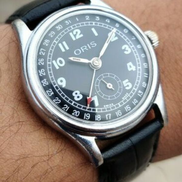 60's Vintage Oris Pointer Date Sub-Sec Hand-Winding Cal. No. 677 KIF ...