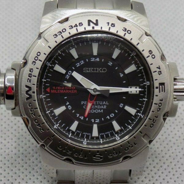 Seiko Perpetual Calendar Map Meter 200M SLT095 GMT 8F56-00J0 Mens Watch ...