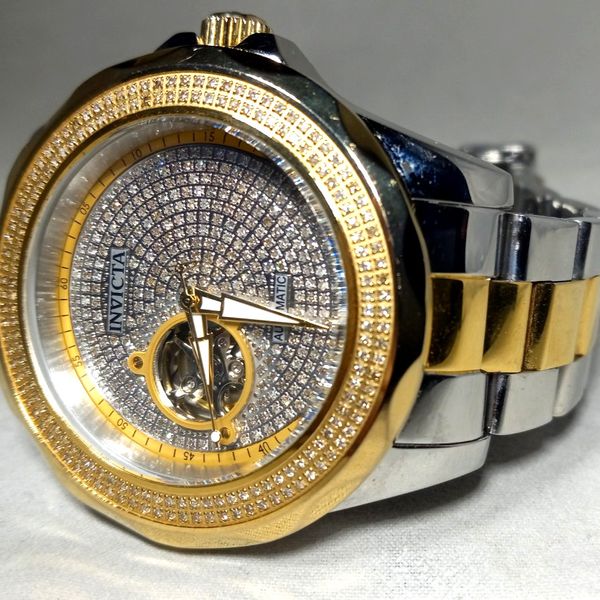 Invicta Grand Diver 2.05 Carat Diamond 47mm Automatic Gold Silver Men's ...
