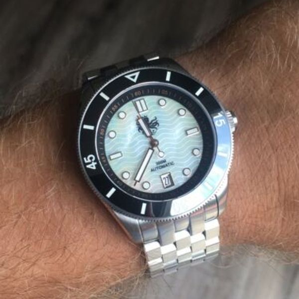 Phoibos Wavemaster White MOP Automatic Dive Watch - Sapphire - Seiko ...