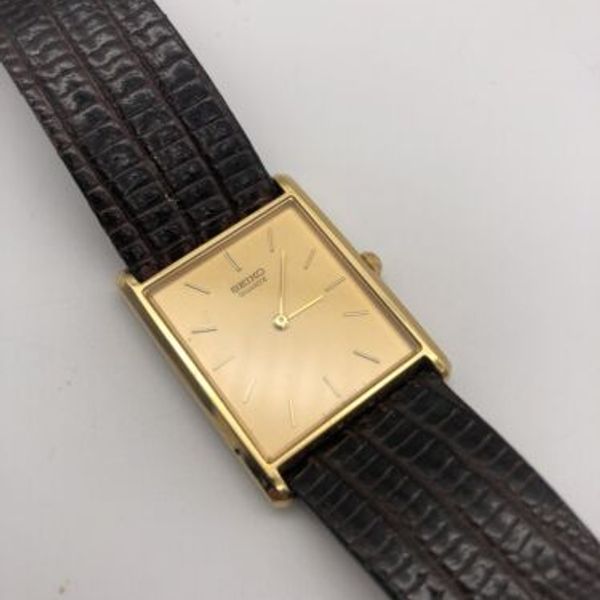 Vintage Seiko 6530-5079 Men's Gold Dial Quartz Classic Watch Tank New ...