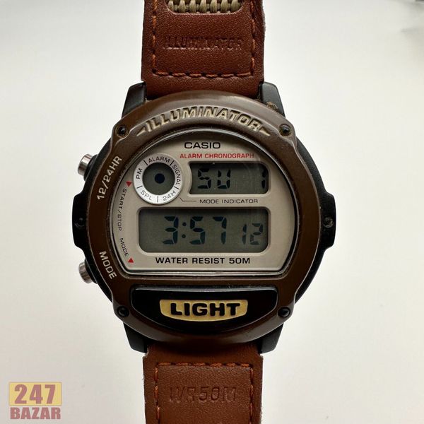 Vintage Casio Illuminator Digital Watch Men Brown Black 1536 W-89H | WatchCharts Marketplace