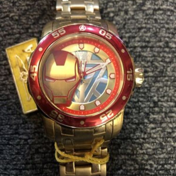 Invicta 48mm Marvel Tony Stark Iron Man Pro Diver Limitd Edition Gold ...