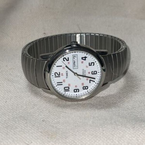 Timex T2N091 Men's Easy Reader Silver Stainless Steel Expansion Band ...