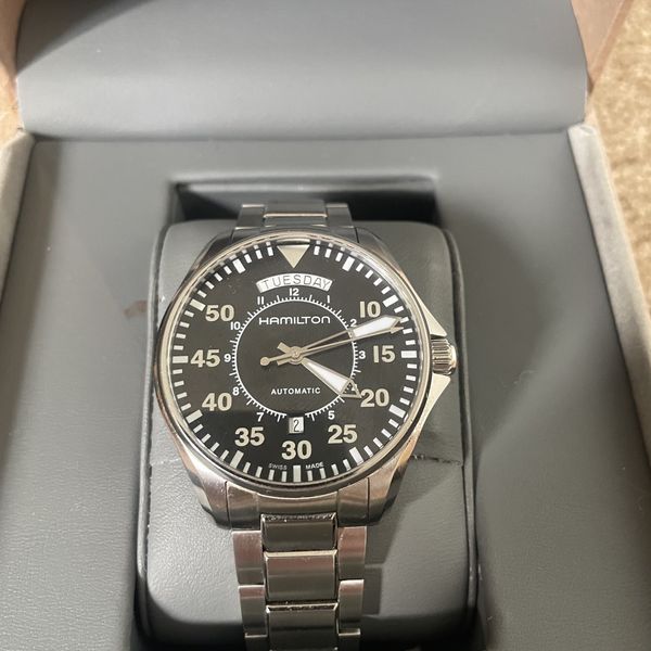 Hamilton Khaki Aviation Pilot Day Date 42mm Watch "Cooper" H64615135 | WatchCharts Marketplace