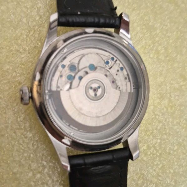 Parnis Automatic Watch with Power Reserve Indicator. Exhibition Back ...