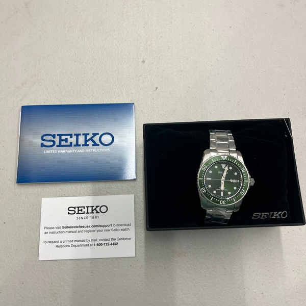 Seiko Prospex Solar Diver's Green Sunray Stainless Steel Men WATCH ...