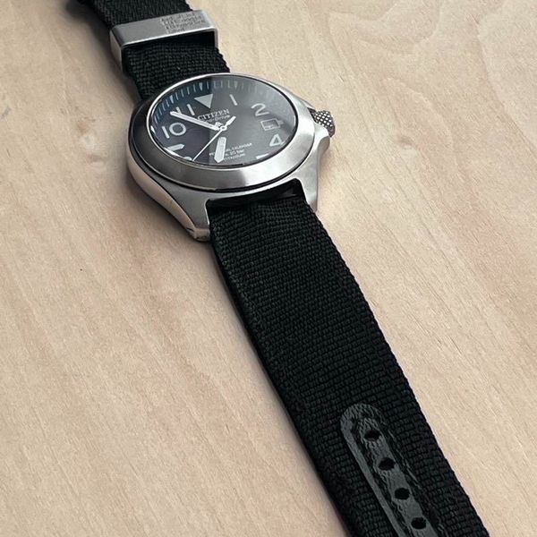 Citizen Promaster Eco Drive Military Watch TN Titanium used worn band ...