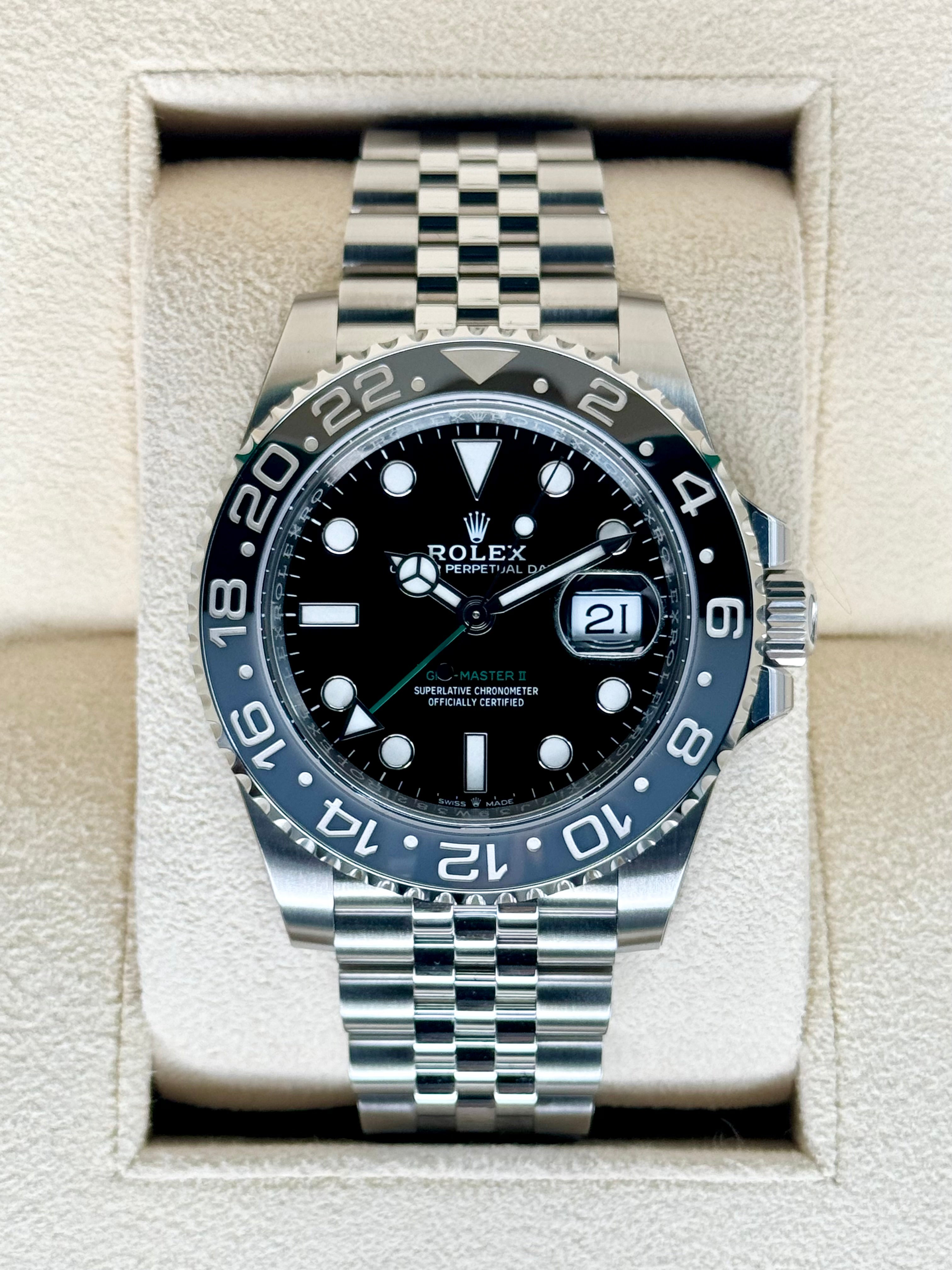 FSOT:NEW 2024 Rolex GMT-Master II “Bruce Wayne” 40mm 126710GRNR Jubilee Black Dial | WatchCharts ...