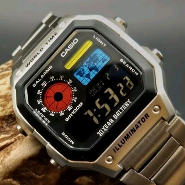 CASIO AE-1200WHD. Royale World Time Watch Mod. Negative Display. Hydro ...